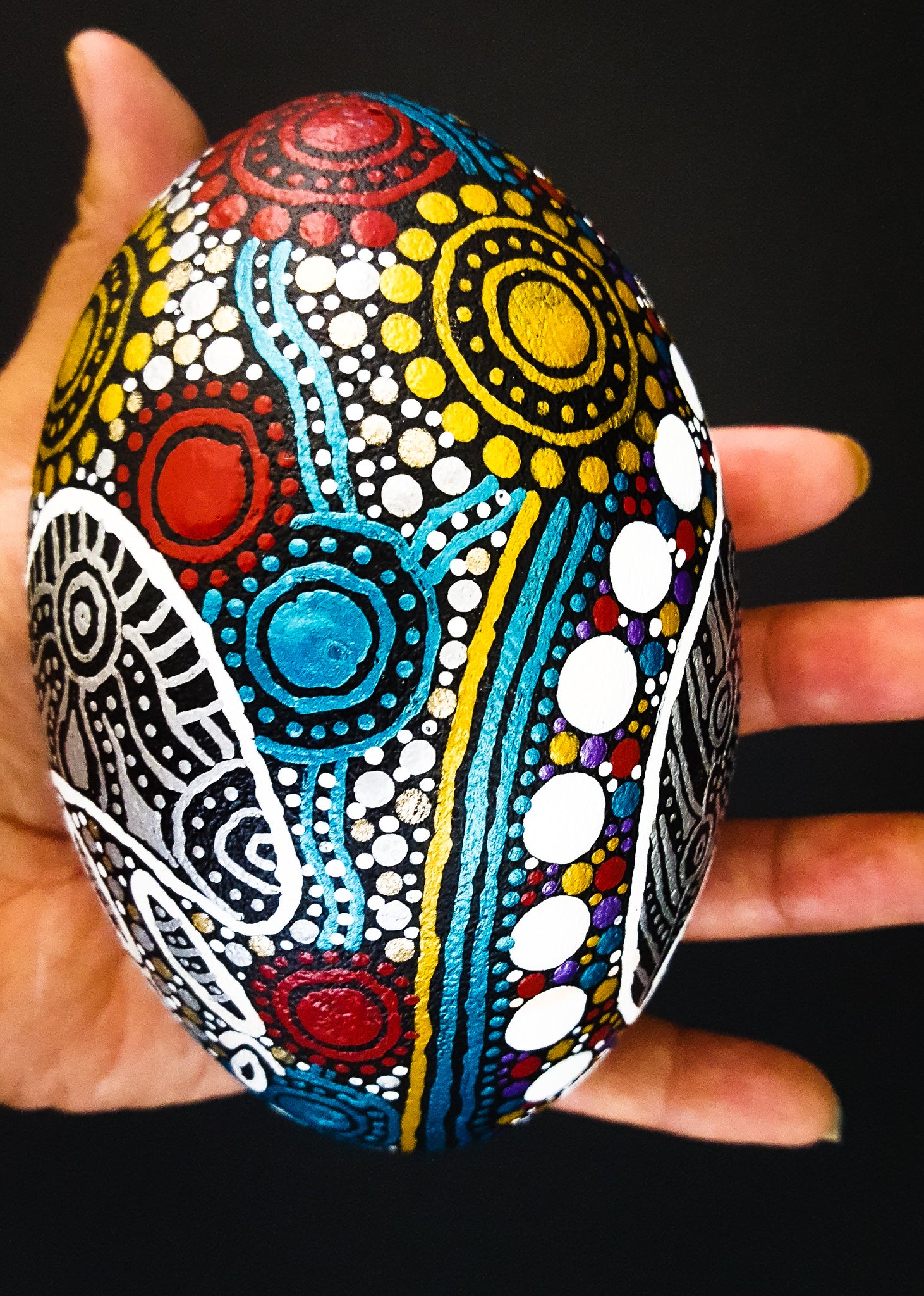 Painted Emu Egg – Ngwarle Untye Art
